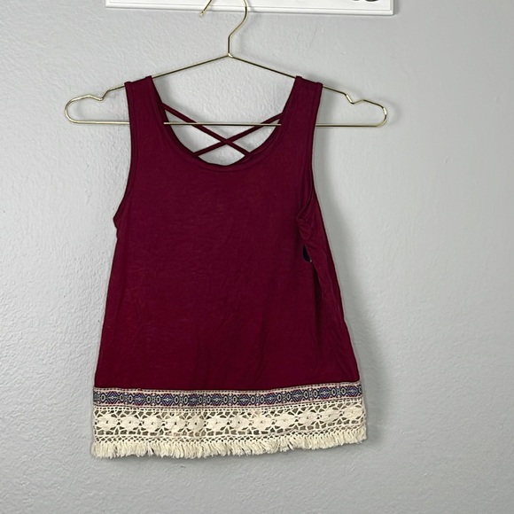 Full Tilt | Tops | Full Tilt Red Boho Crochet Tank | Poshmark